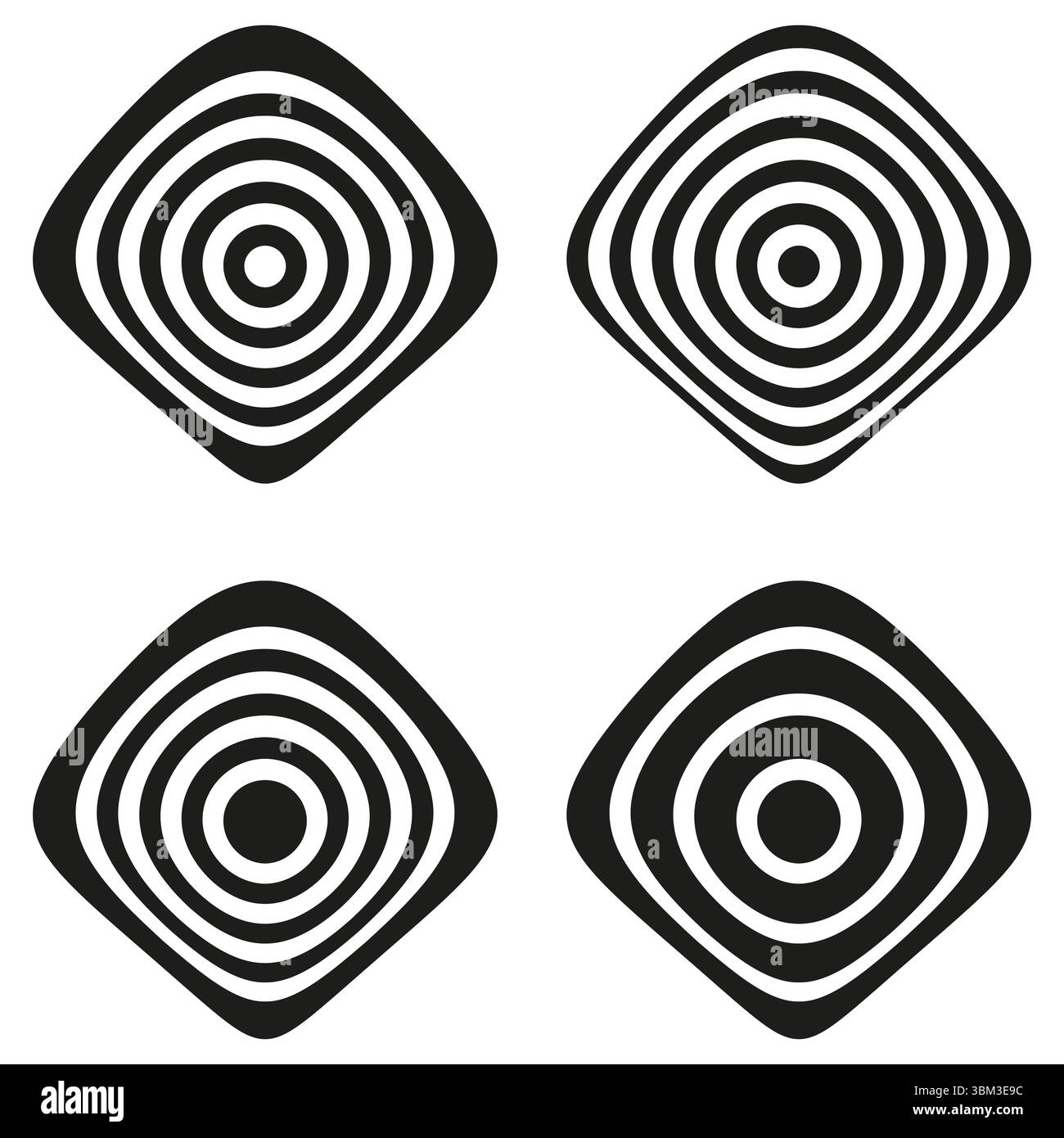 Concentric circle patterns. Target ring shapes. Geometric round Vector ...
