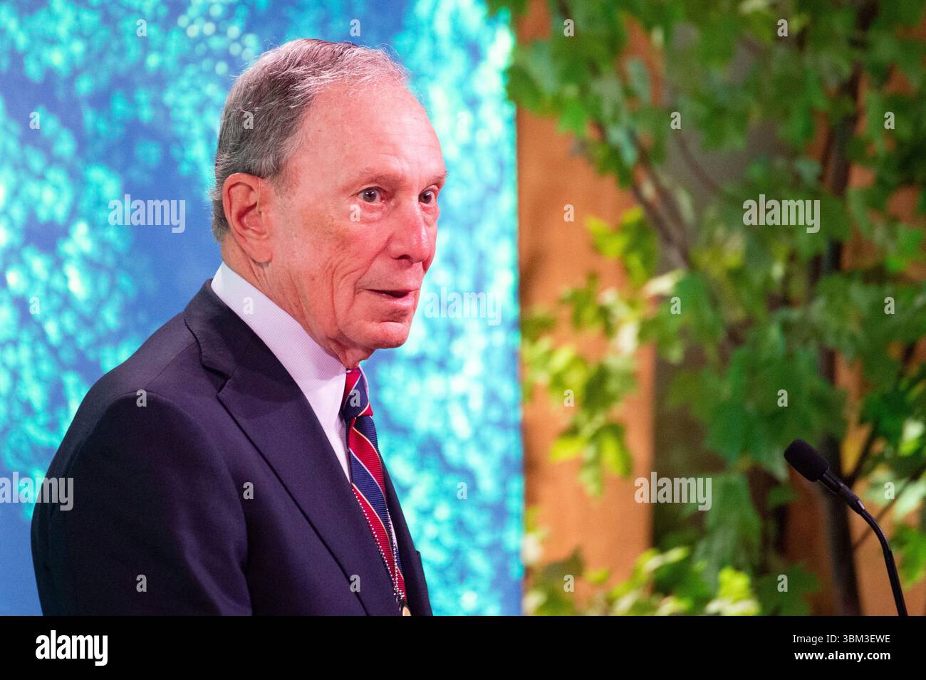 Former Mayor of New York, Michael R. Bloomberg speaking during the ...