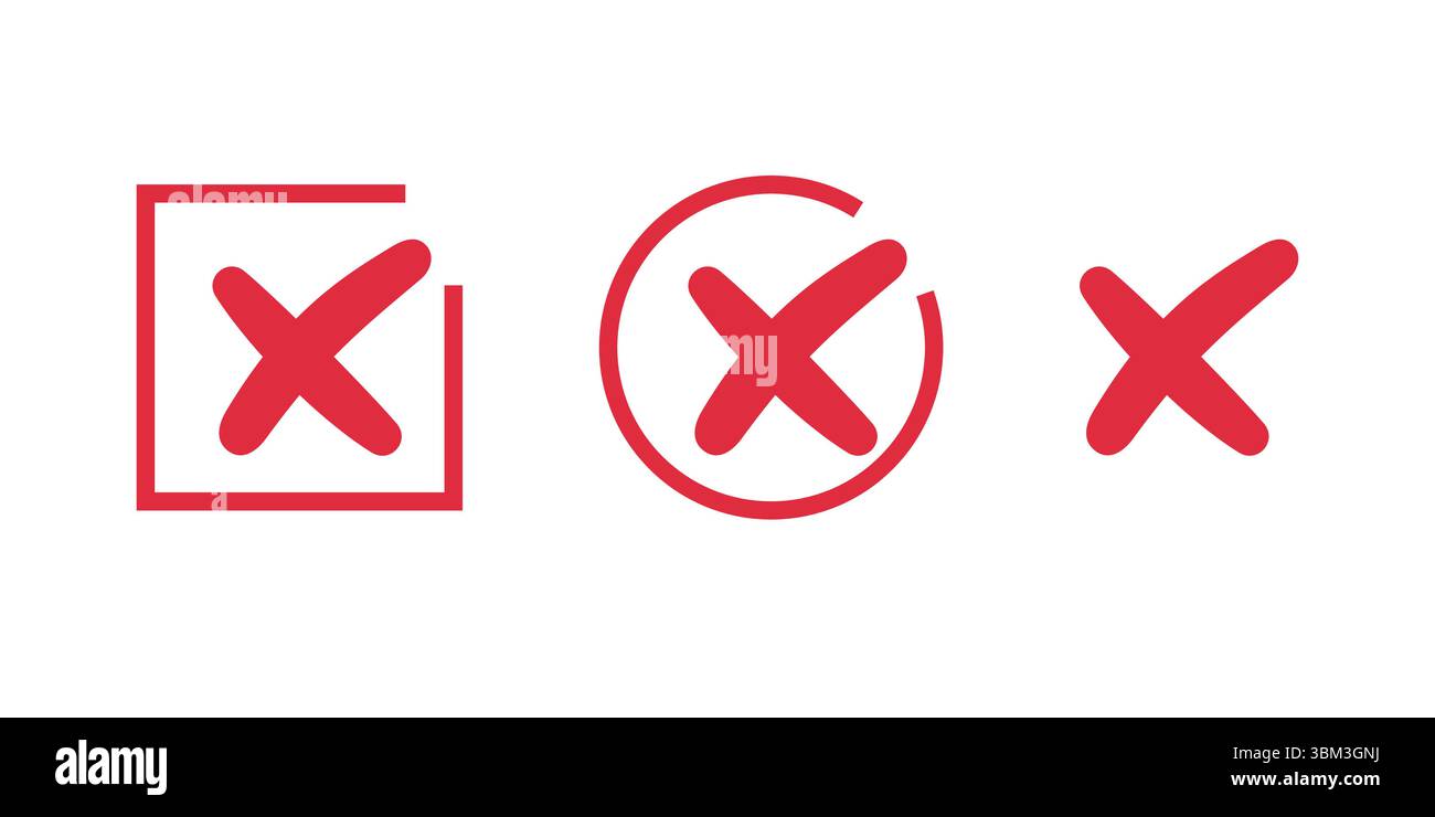 red cross x vector icon. no wrong symbol Stock Vector Image & Art - Alamy