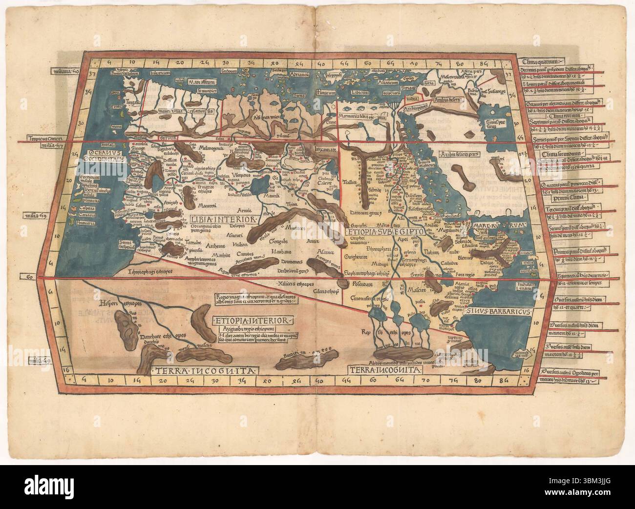 A map of North Africa as it was known to Europeans in 1482, created by ...