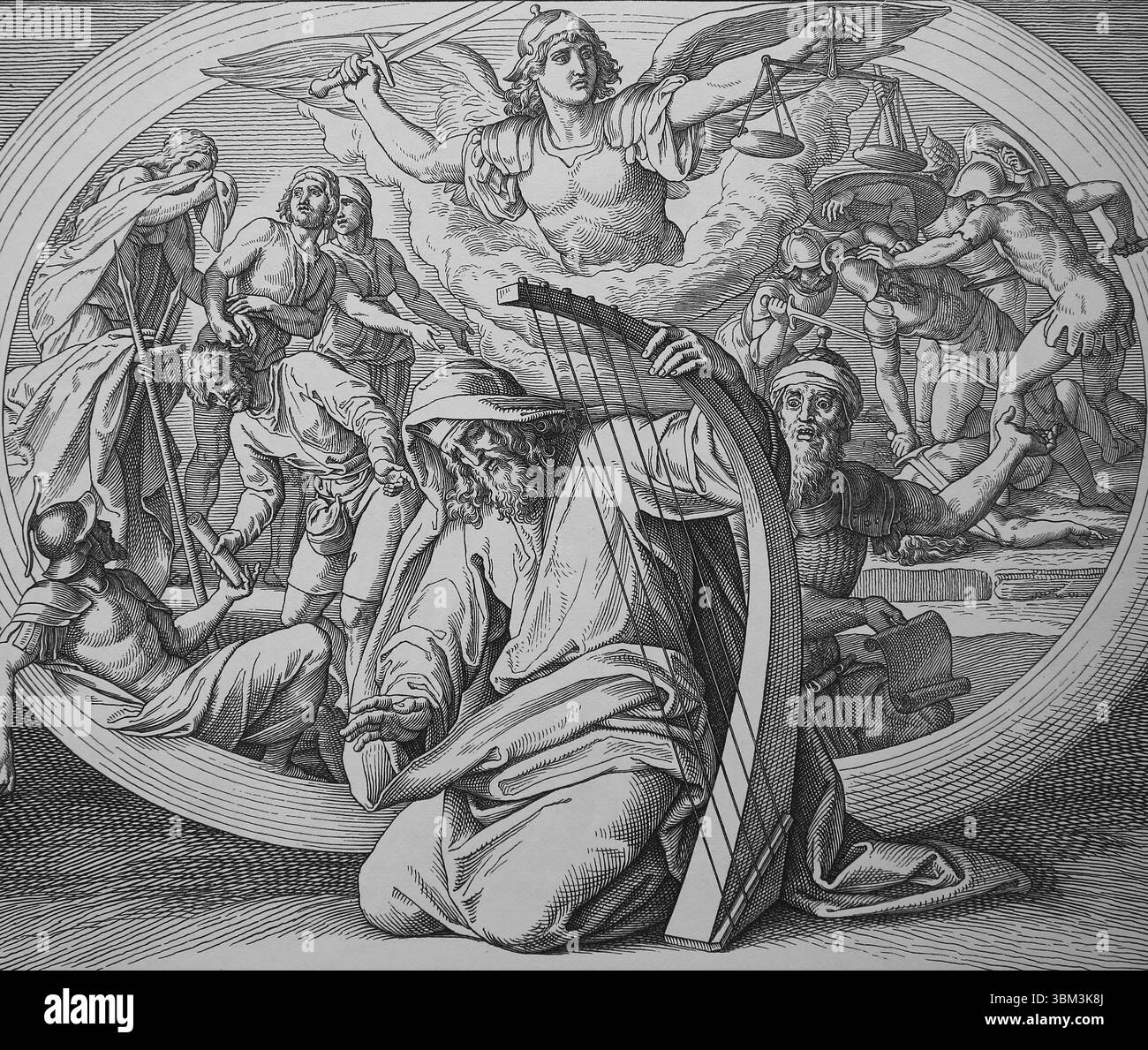 Old Testament. David, the Psalmist. Repentant. Psalm 51. Illustration ...