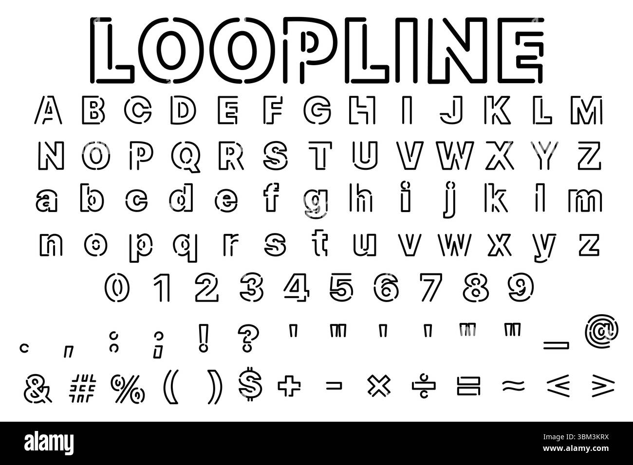 Creative modern outline font showcasing uppercase, lowercase letters ...