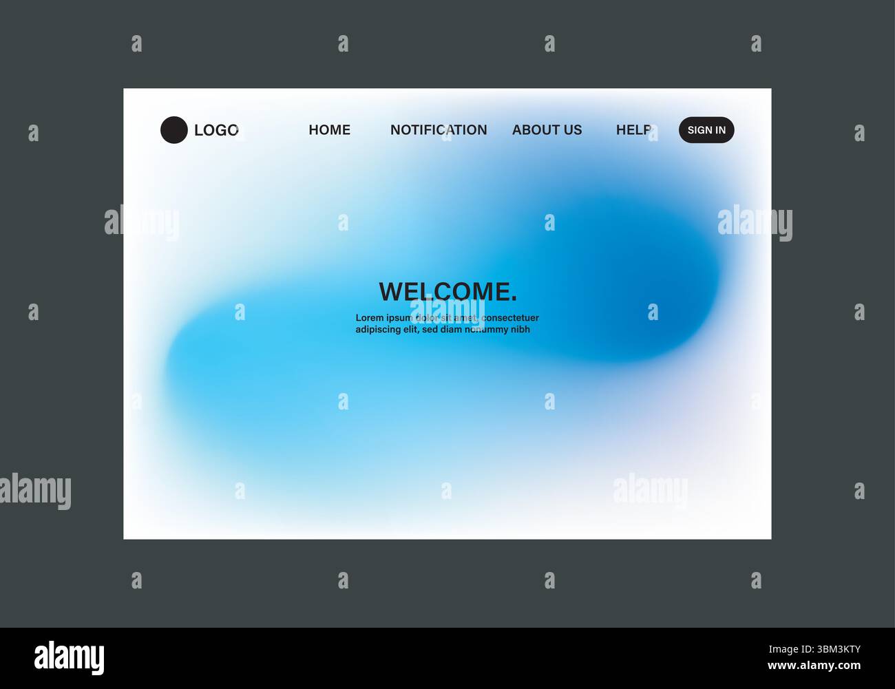 Sleek and futuristic landing page design with abstract wave patterns ...