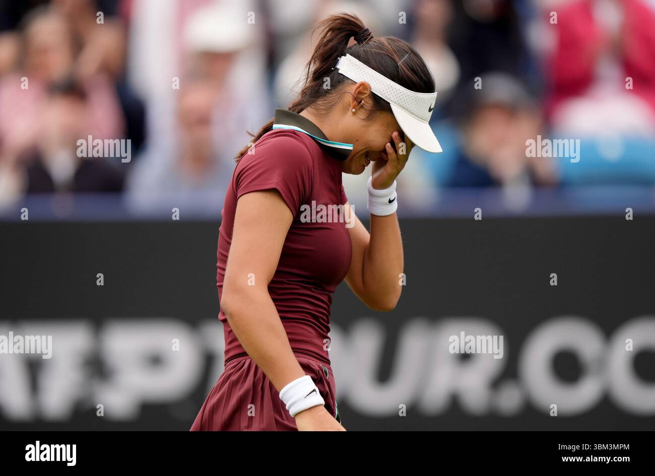 Emma Raducanu celebrates winning her match against Ann Li (not pictured ...