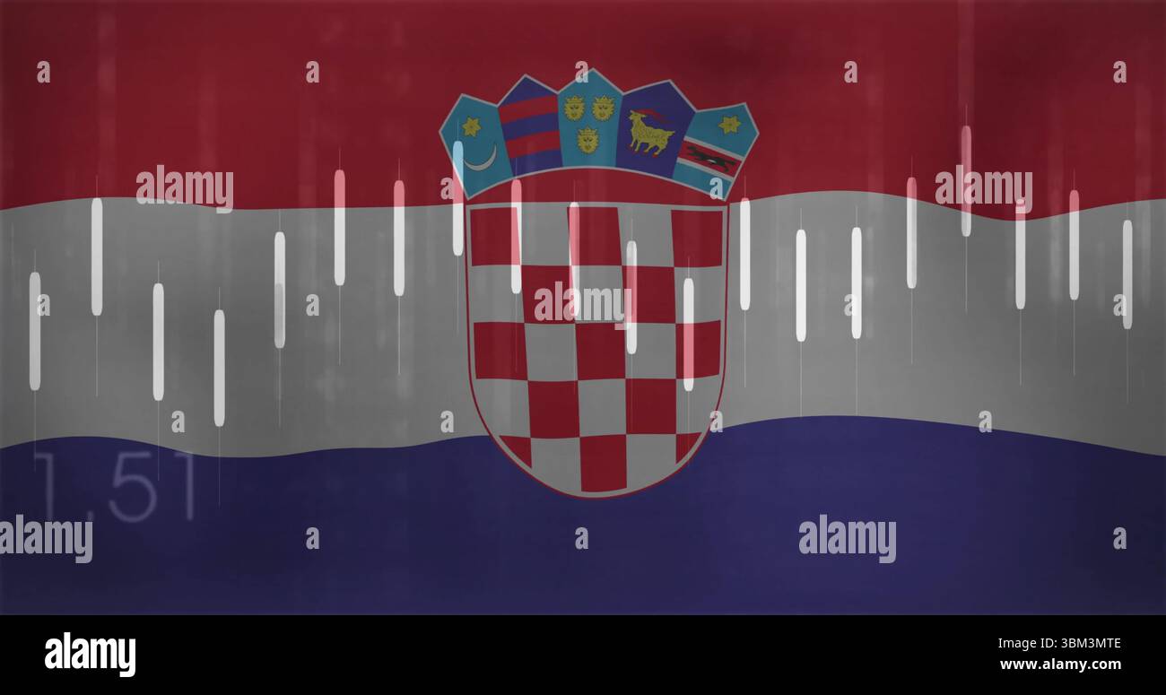 Displaying Croatian flag showing translucent bars, with checkerboard ...