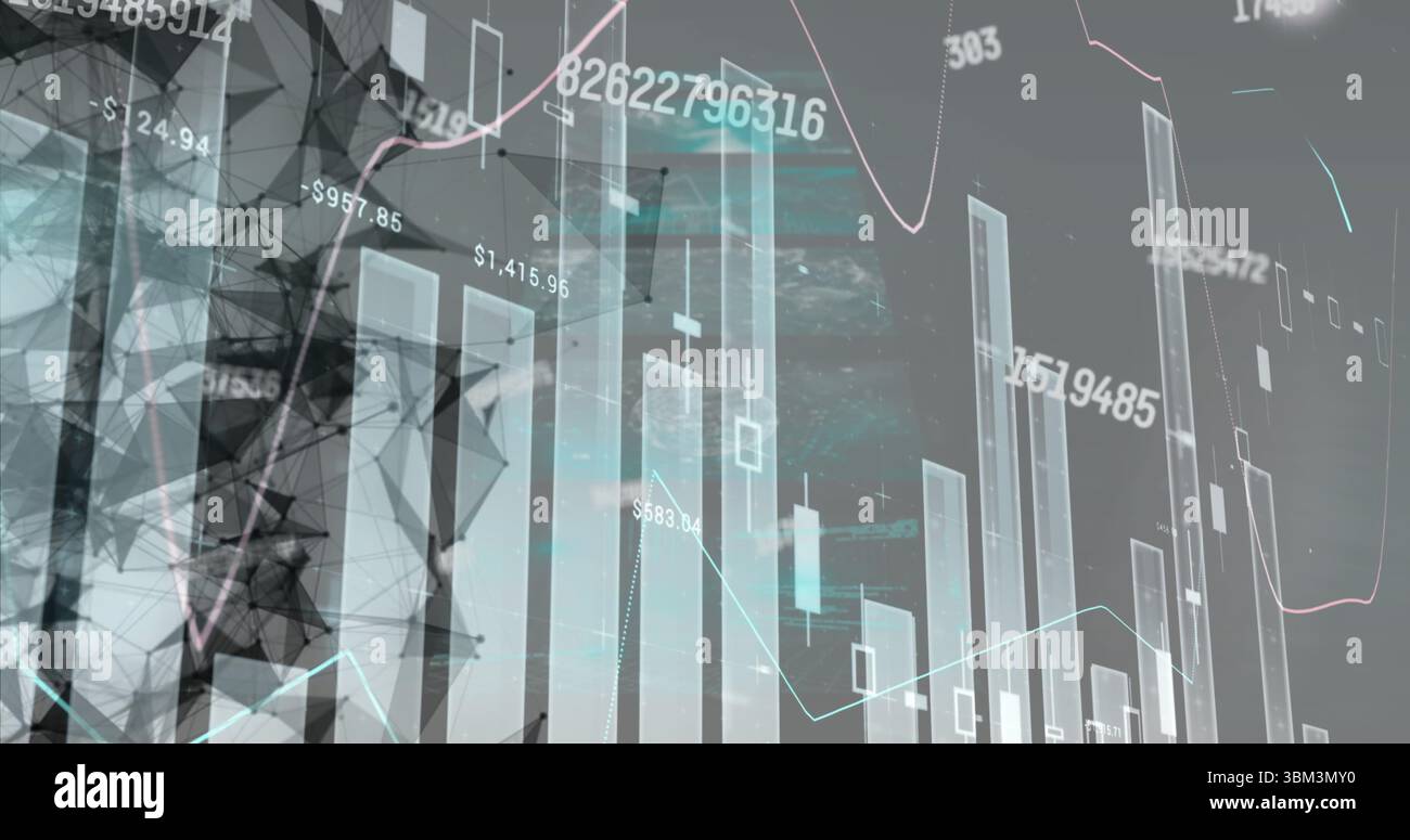 Fluctuating financial graphs data points hi-res stock photography and ...