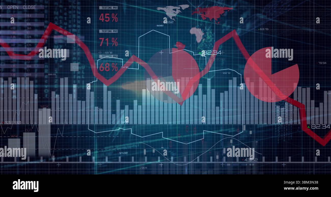 Downward bar graph showing financial hi-res stock photography and ...