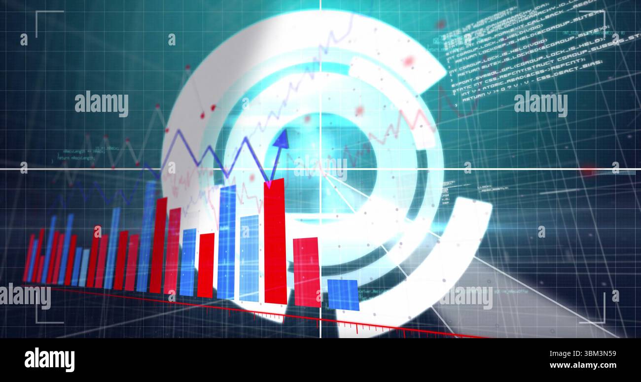 Showing data visualization running on grid panel, with red blue bar ...