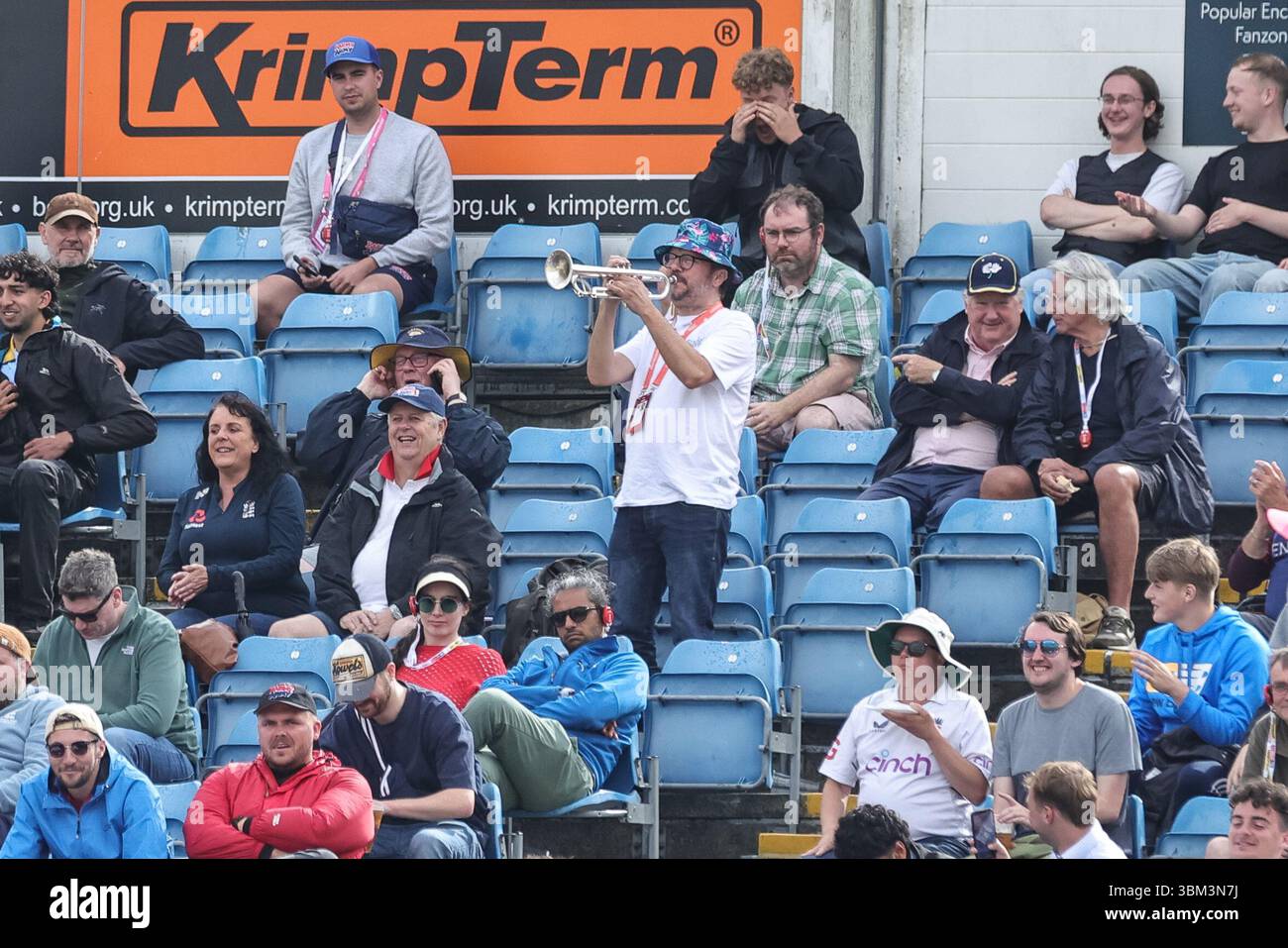 Simon Finch, the Barmy trumpeter during the 1st Rothesay Test Match Day ...