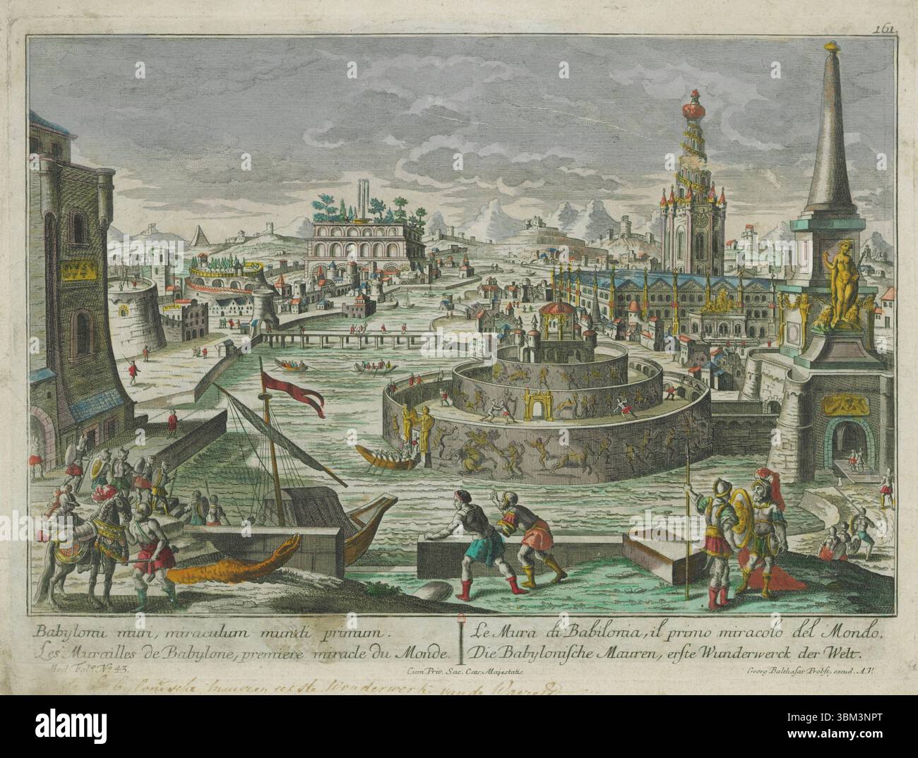 Walls of Babylon. Seven Wonders of the Ancient World, illustration by ...