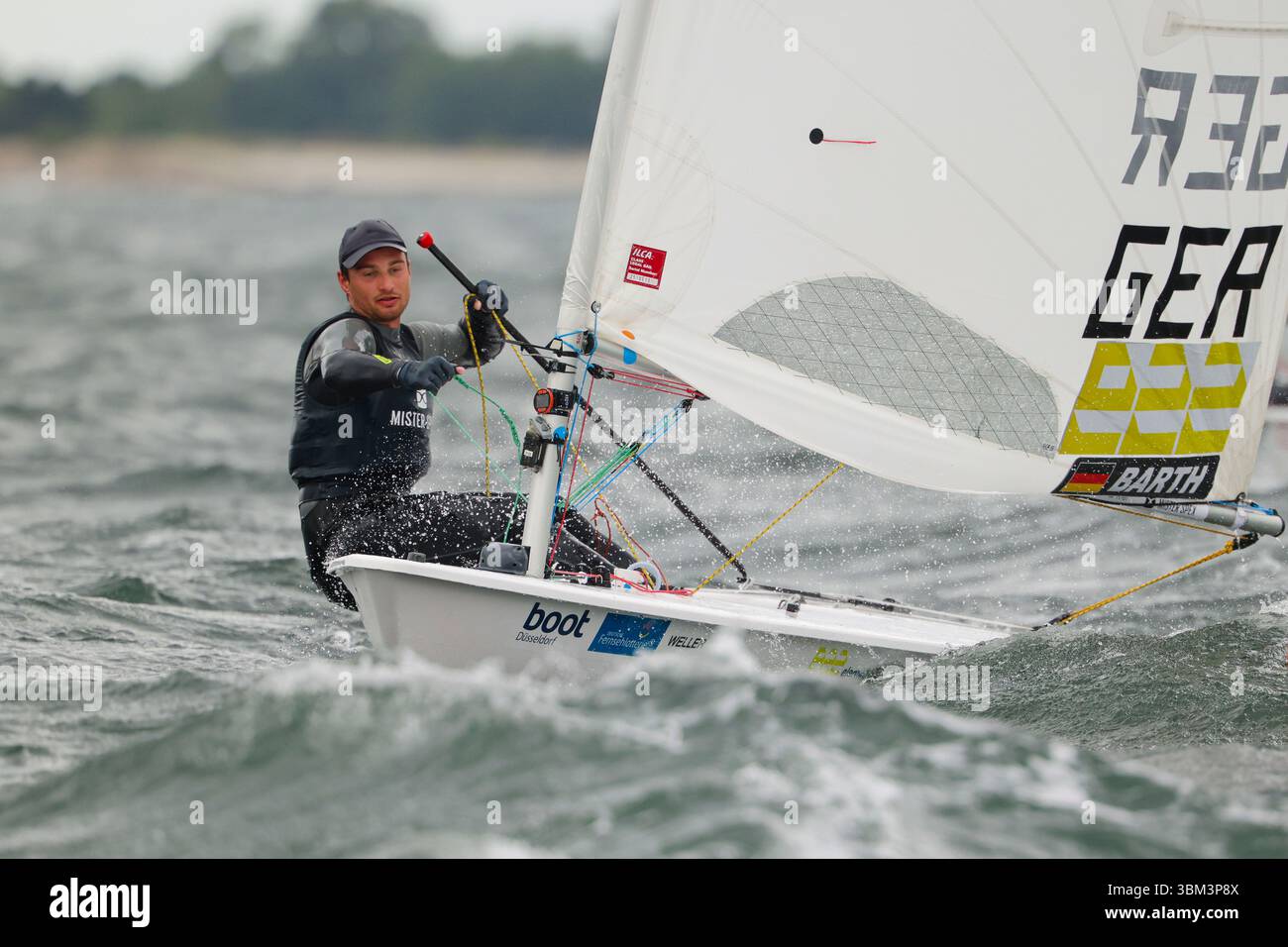 Kiel, Germany. 24th June, 2025. Justin Barth in action during a race in ...