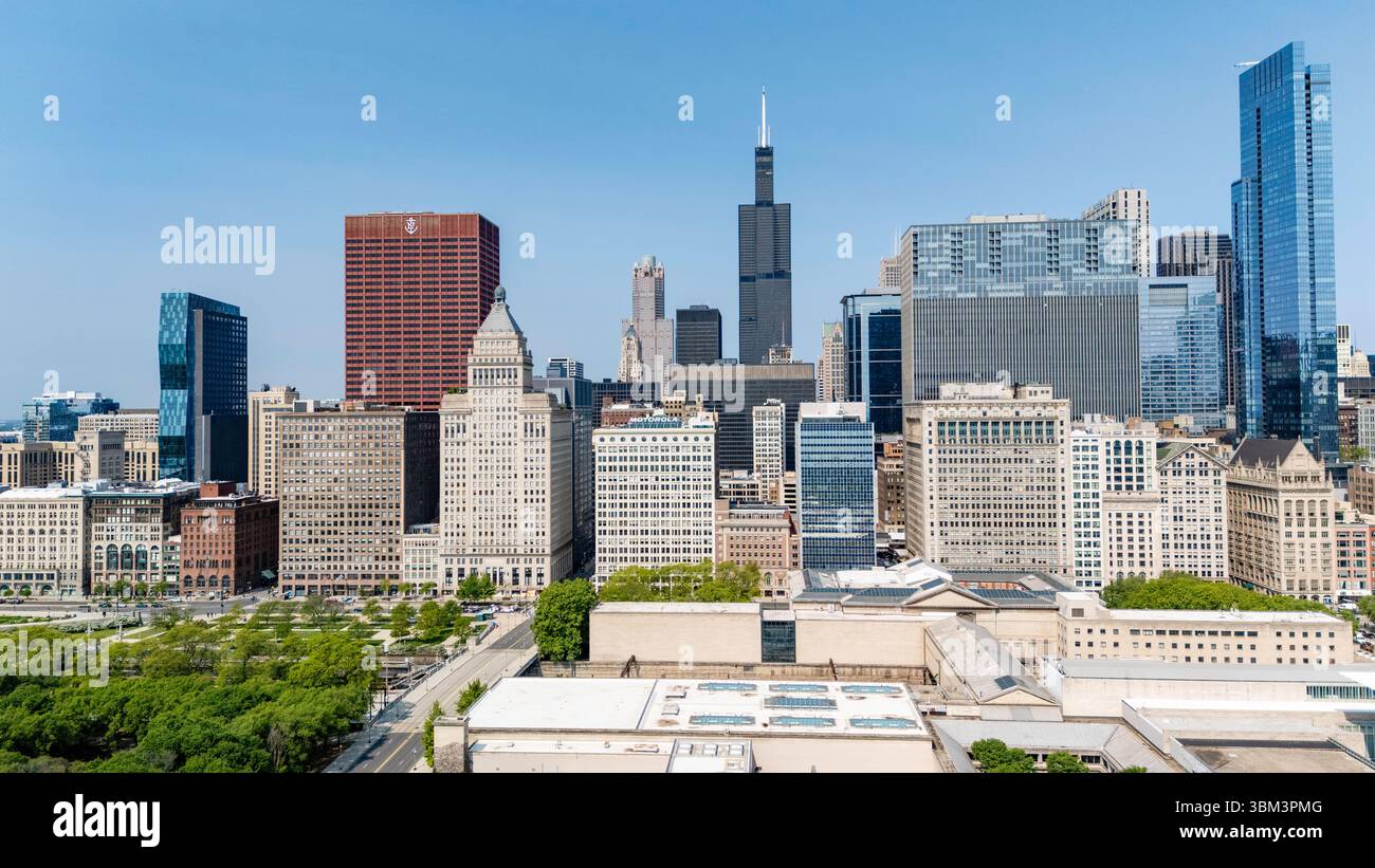 Aerial photograph of The Loop, Downtown Chicago, Illinois, United ...