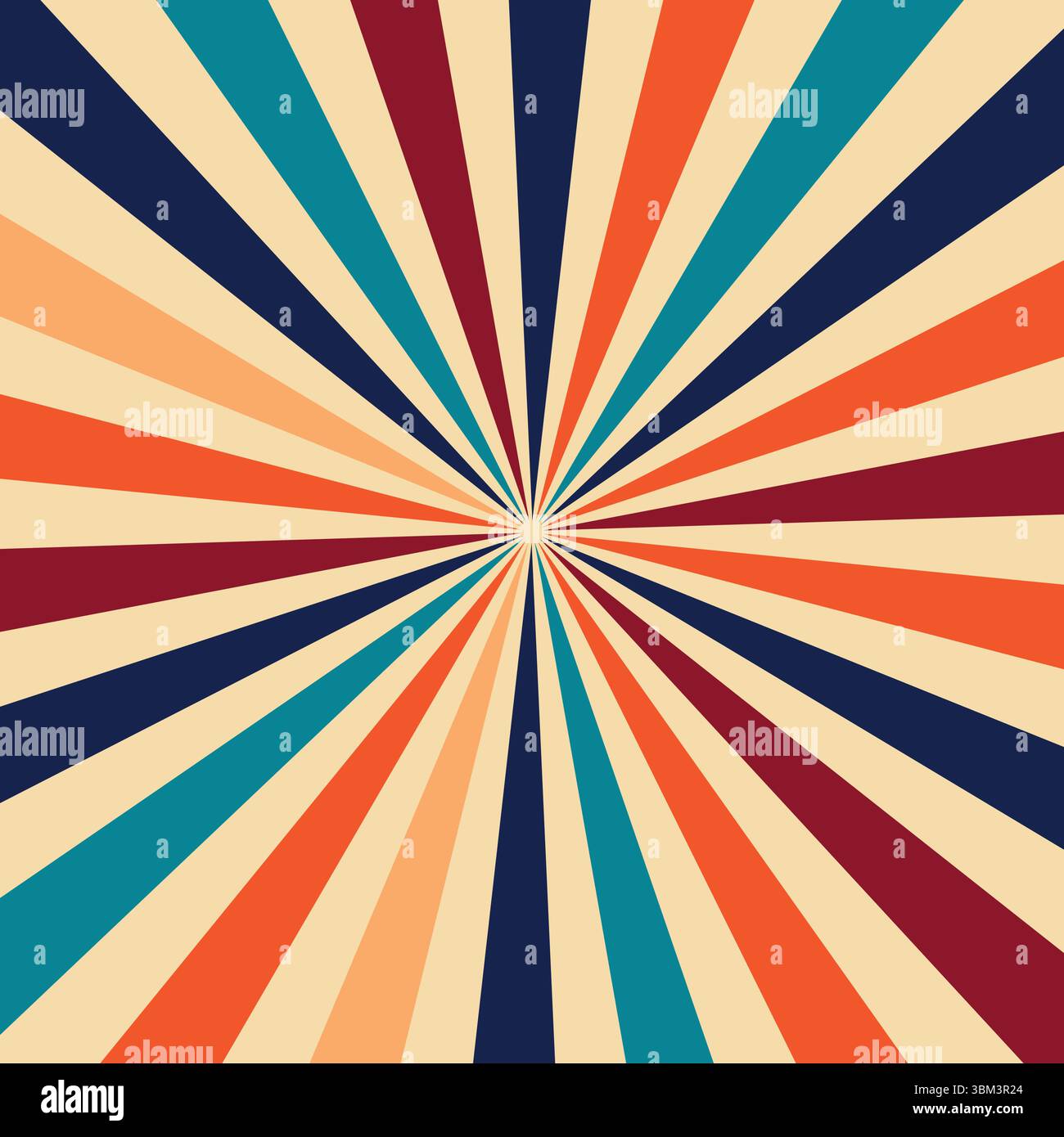 Multicolor retro spiral with vibrant wavy lines in teal, orange, and ...