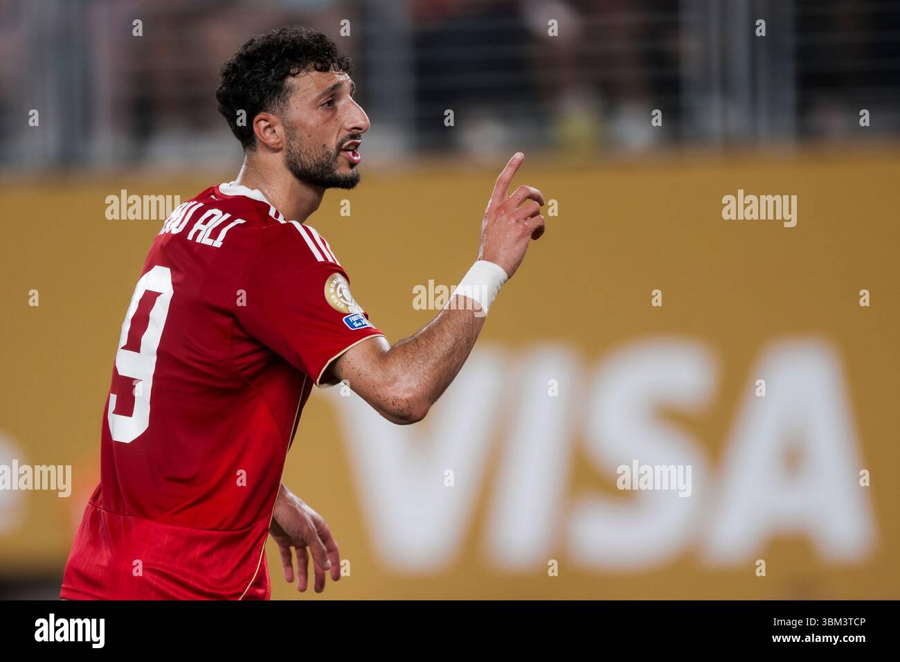 Wessam Abou Ali of Al Ahly FC gestures during the FIFA Club World Cup football match between FC ...