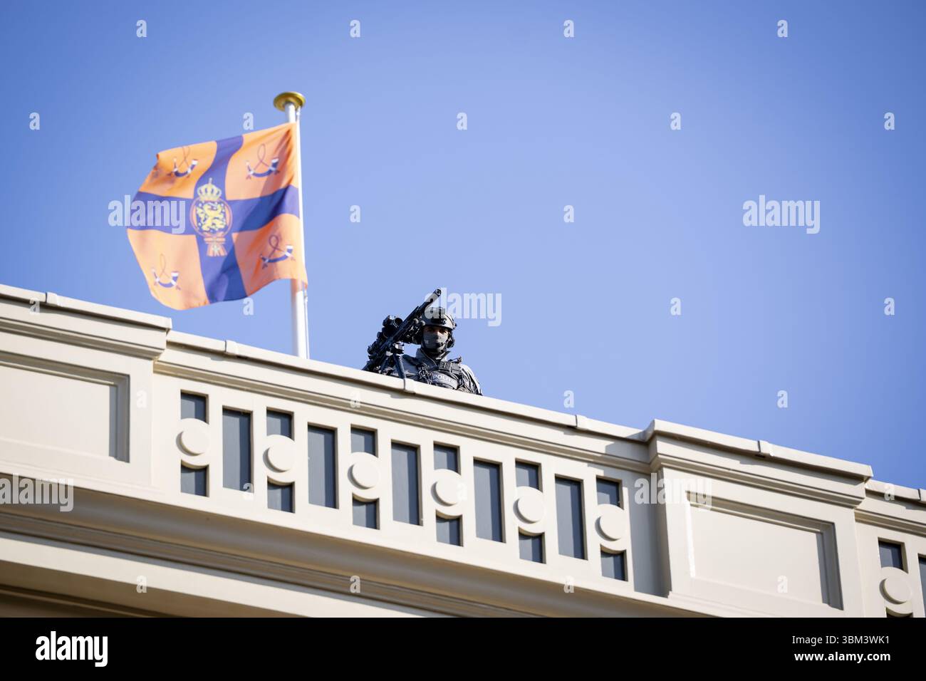 THE HAGUE - Security on the roof of Paleis Huis Ten Bosch prior to a ...