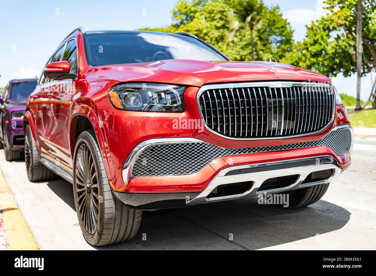 Miami, Florida, USA - April 19, 2025: Mercedes Benz car. SUV Mercedes ...