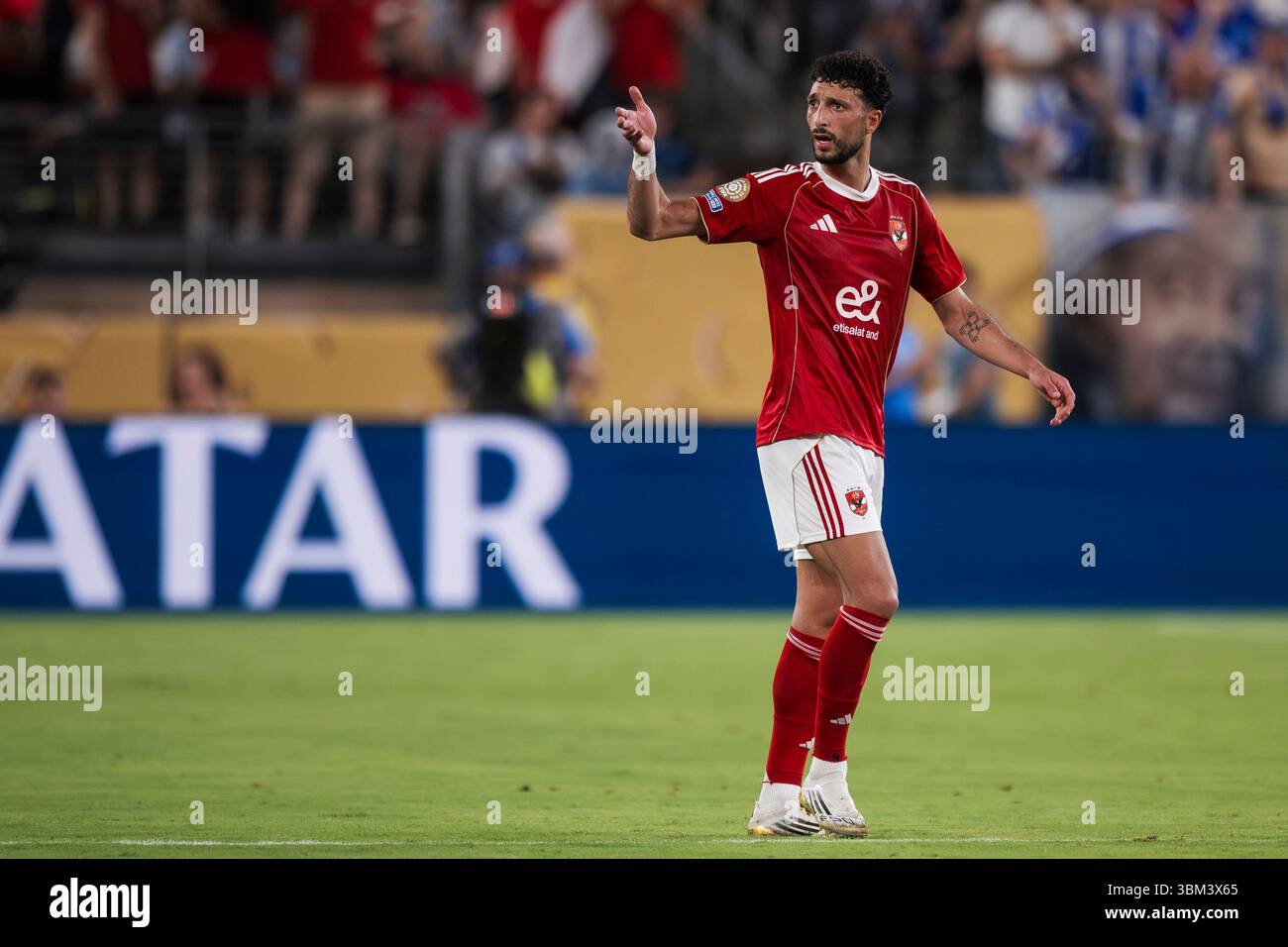 Wessam Abou Ali of Al Ahly FC celebrates after scoring a goal during ...