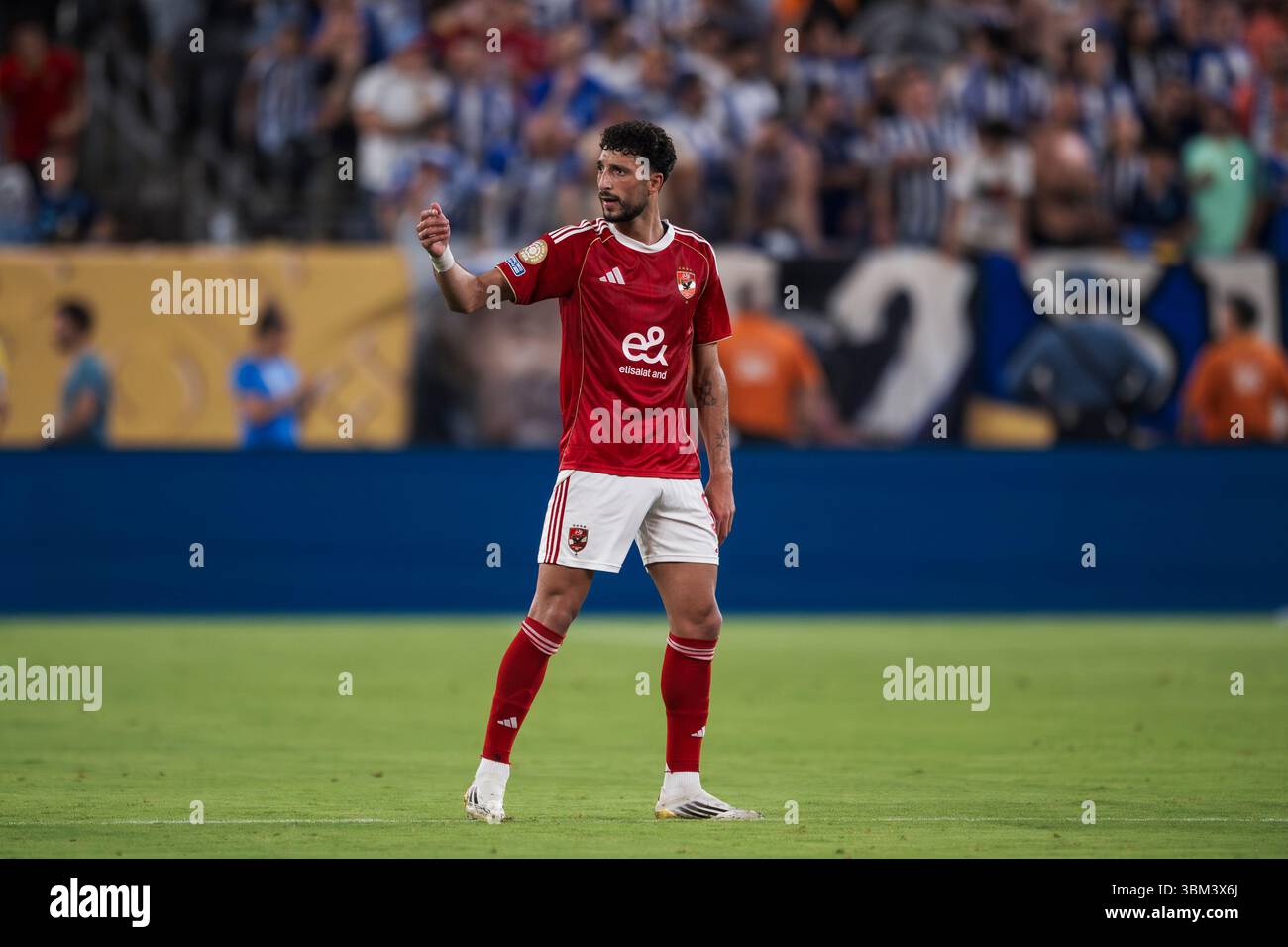 Wessam Abou Ali of Al Ahly FC celebrates after scoring a goal during ...