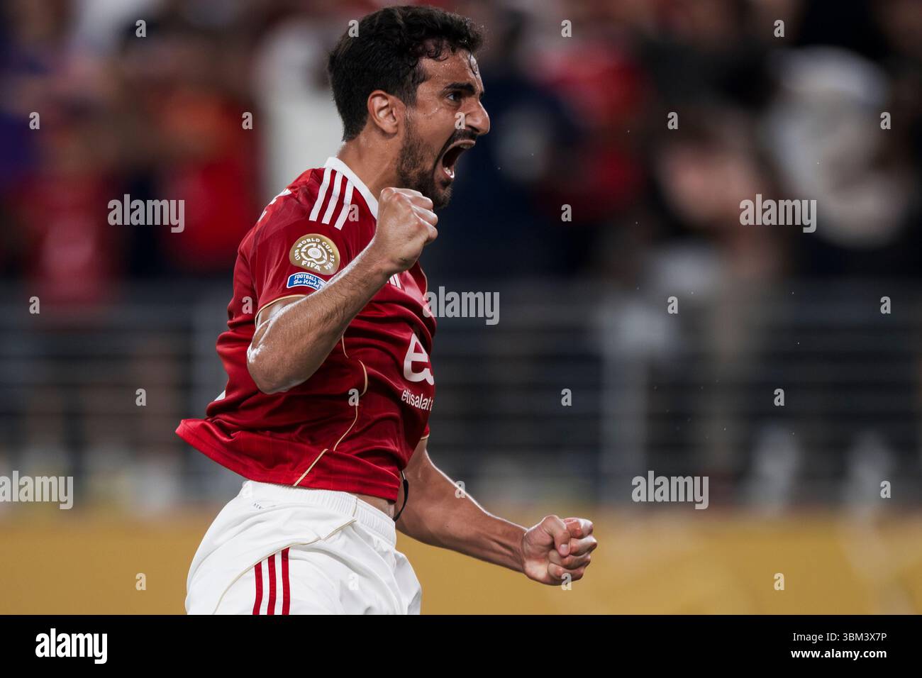 Mohamed Ali Ben Romdhane of Al Ahly FC celebrates after scoring a goal ...