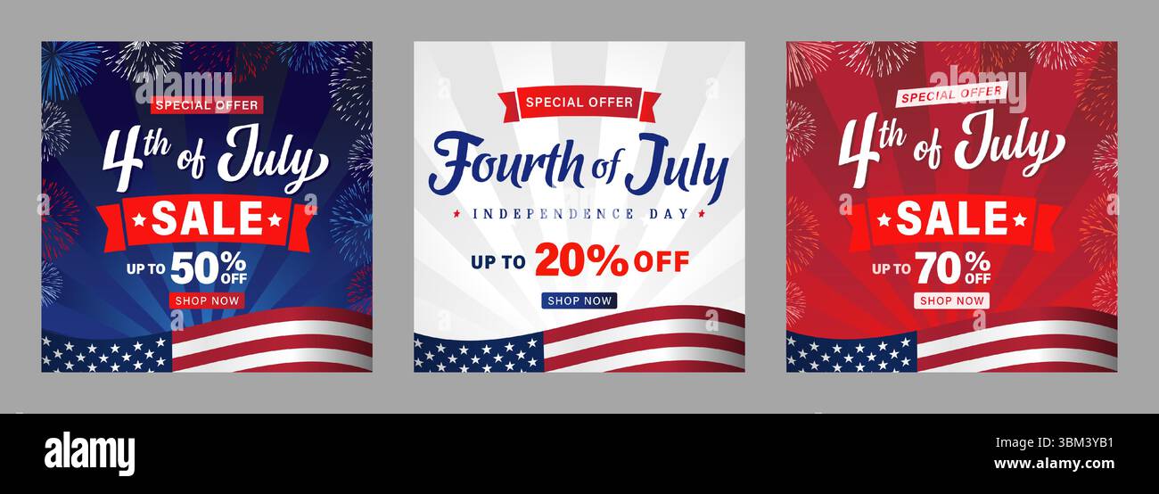 Happy 4th of july banners Stock Vector Images - Alamy