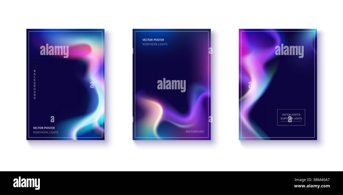 Dynamic aurora gradient background collection with cosmic northern ...