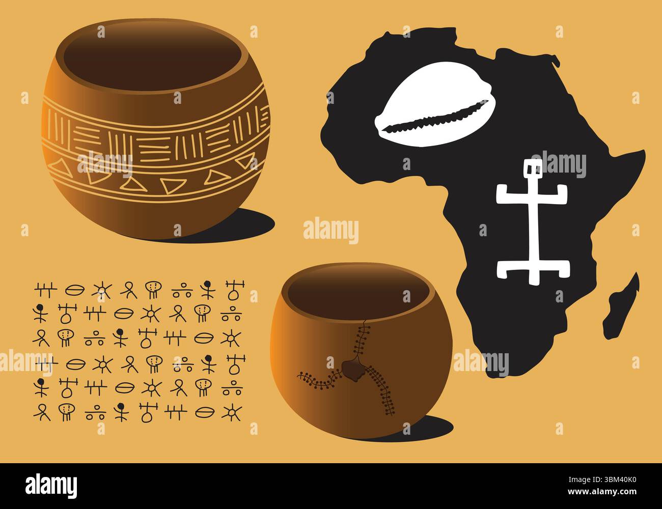 Africa Calabash bogolan Stock Vector Image & Art - Alamy
