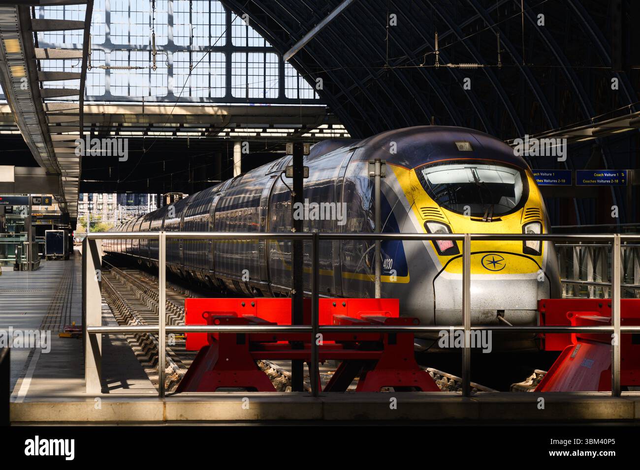 London, UK - April 2, 2025 Eurostar international passenger train at St ...