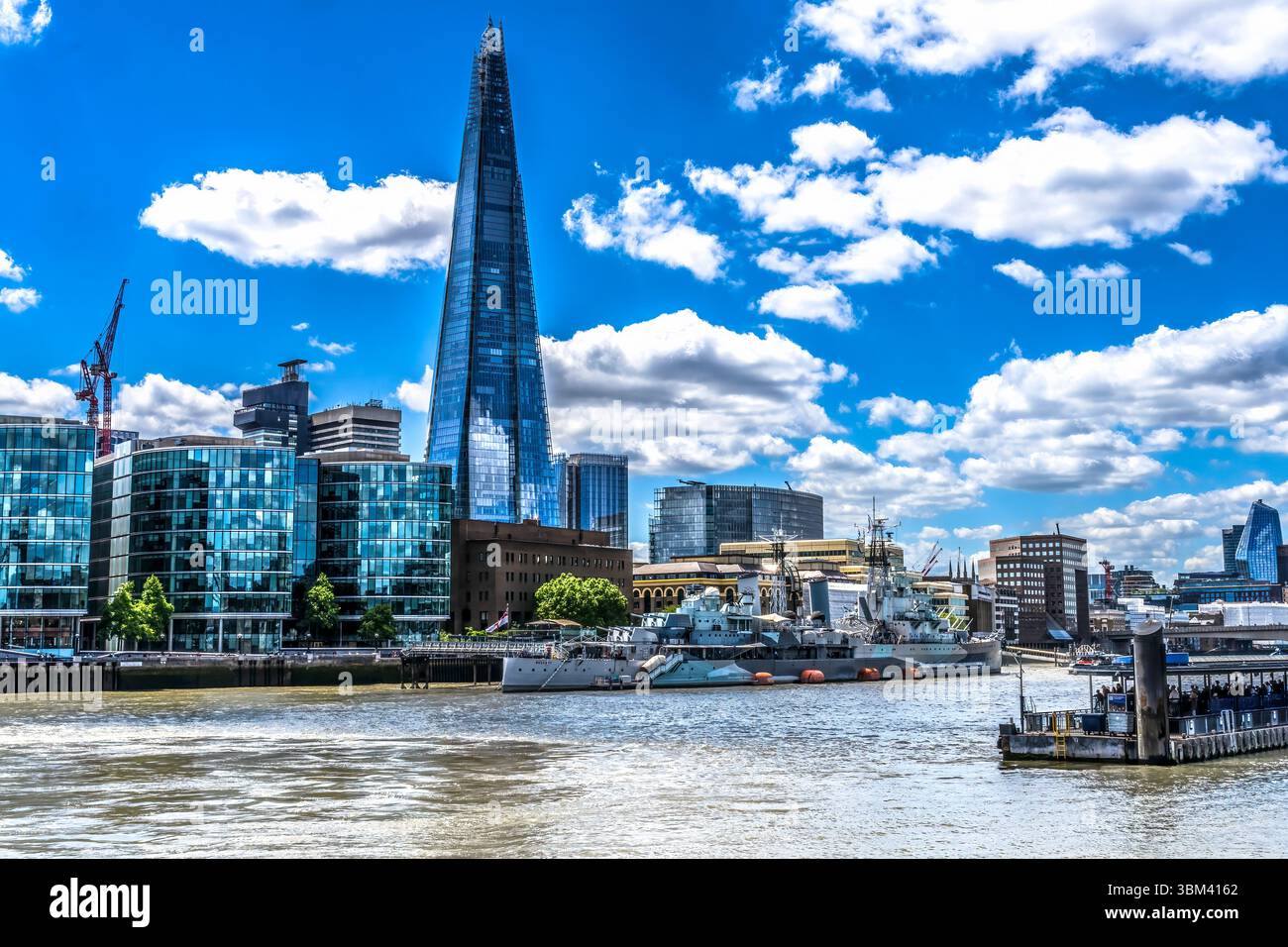 HMS Belfast Light Cruiser on Thames River, London, England. Belfast ...