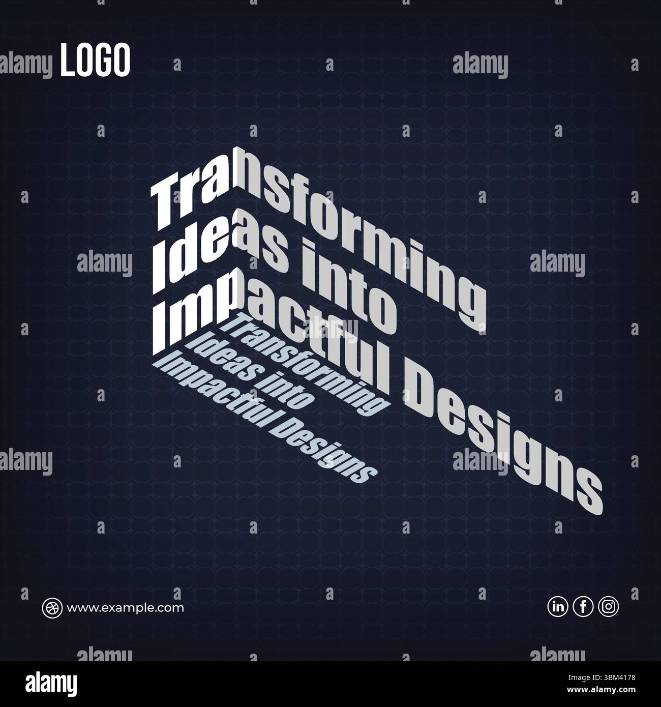 3d type of typography social media banner template design Stock Vector ...