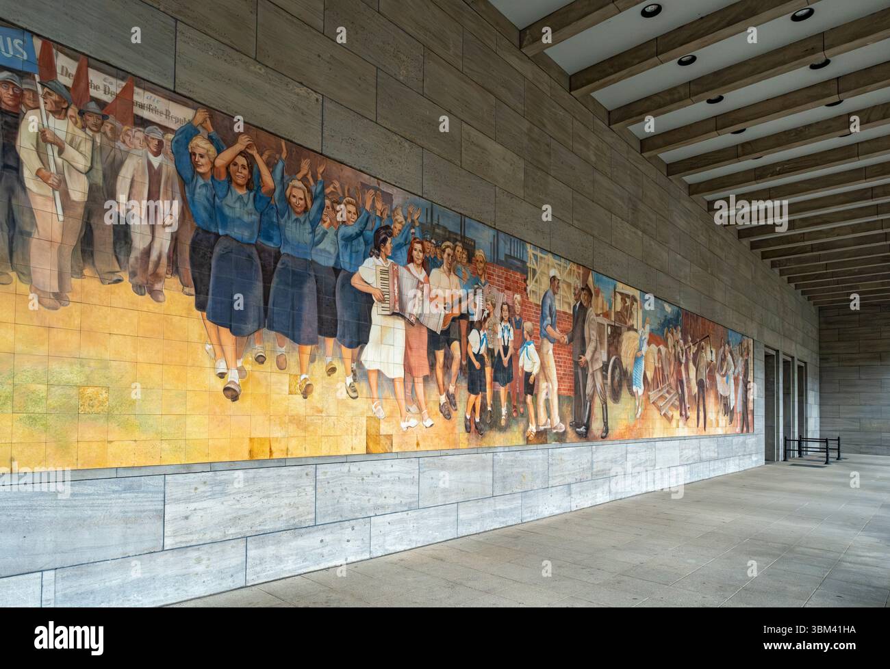 Partial view of the GDR-era Max Lingner propaganda mural, Detlev ...