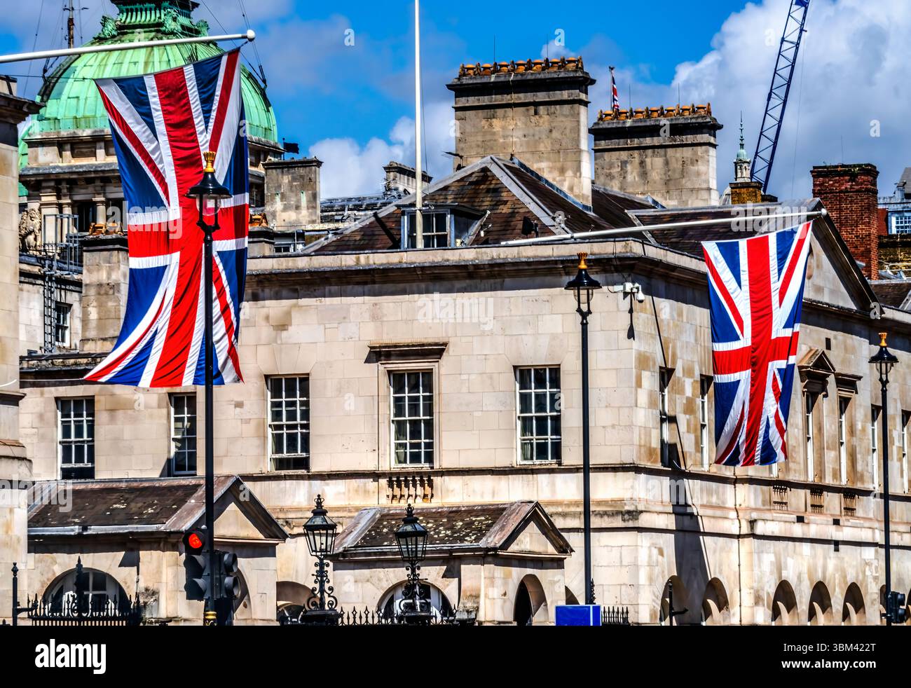 Government buildings Including Horse Guards British Flags, Whitehall ...