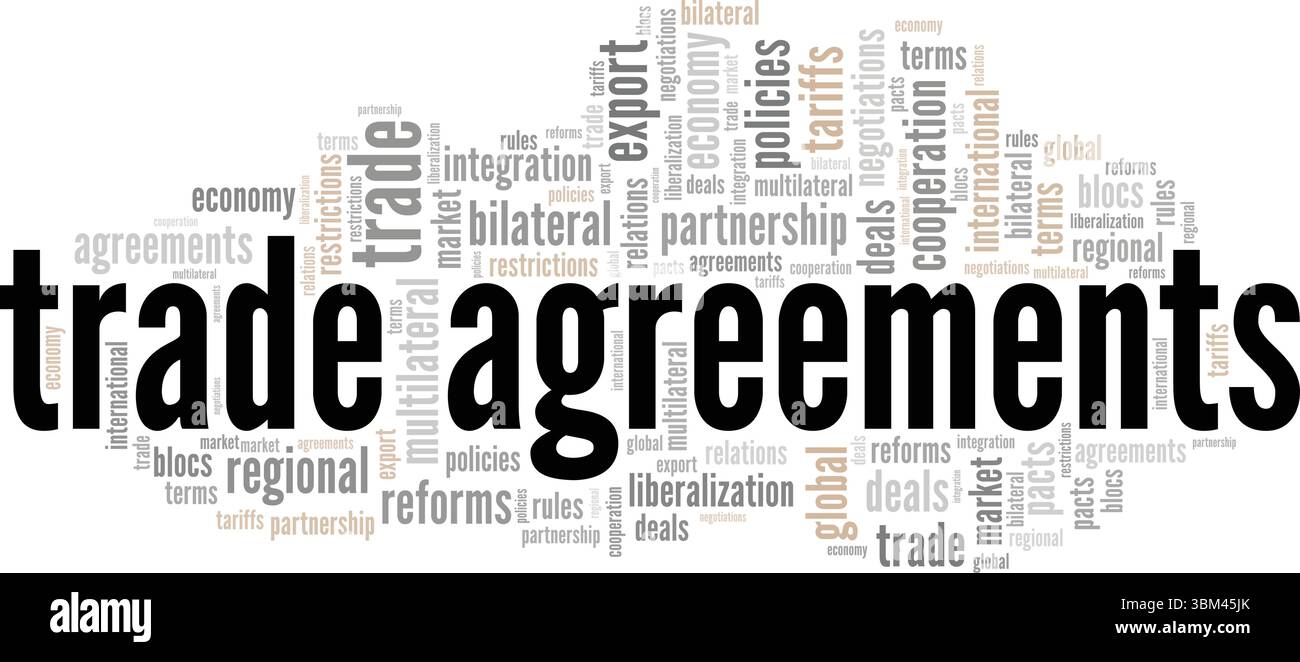 Trade Agreements word cloud conceptual design isolated on white ...