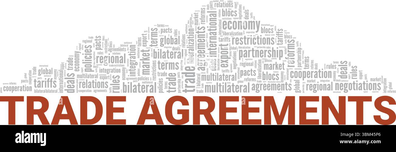 Trade Agreements word cloud conceptual design isolated on white ...