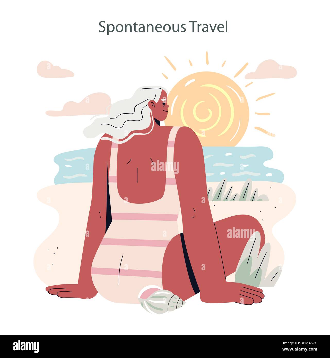 Silver Society concept. Senior woman enjoys spontaneous travel and ...