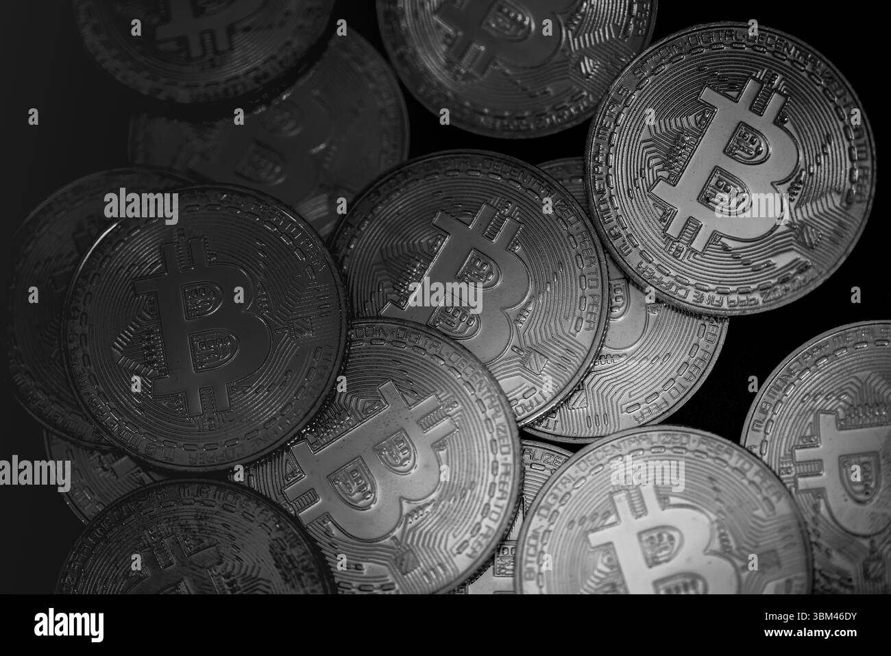 Digital currency technology concept Black and White Stock Photos ...