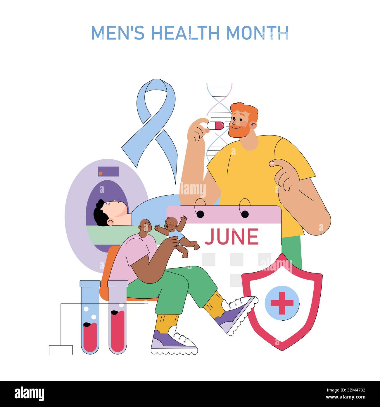 Men's Health Month concept. June focus on well-being with preventative ...