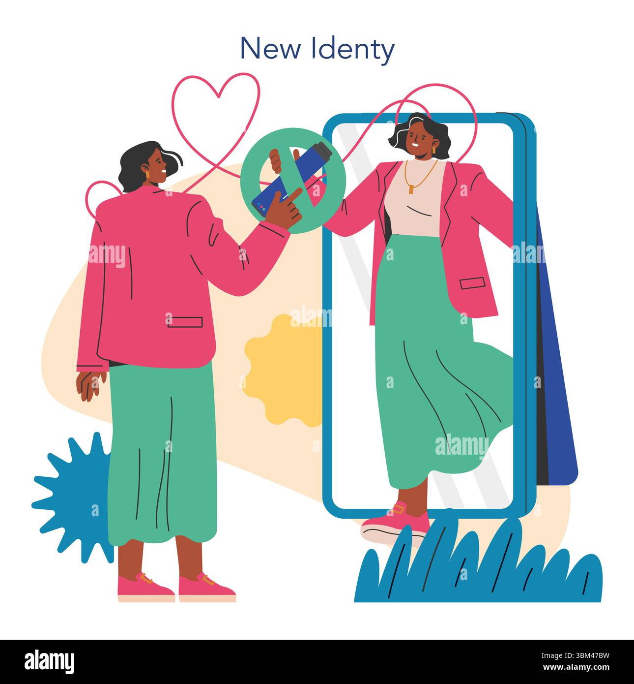 This illustration represents a person embracing a smoke-free lifestyle ...