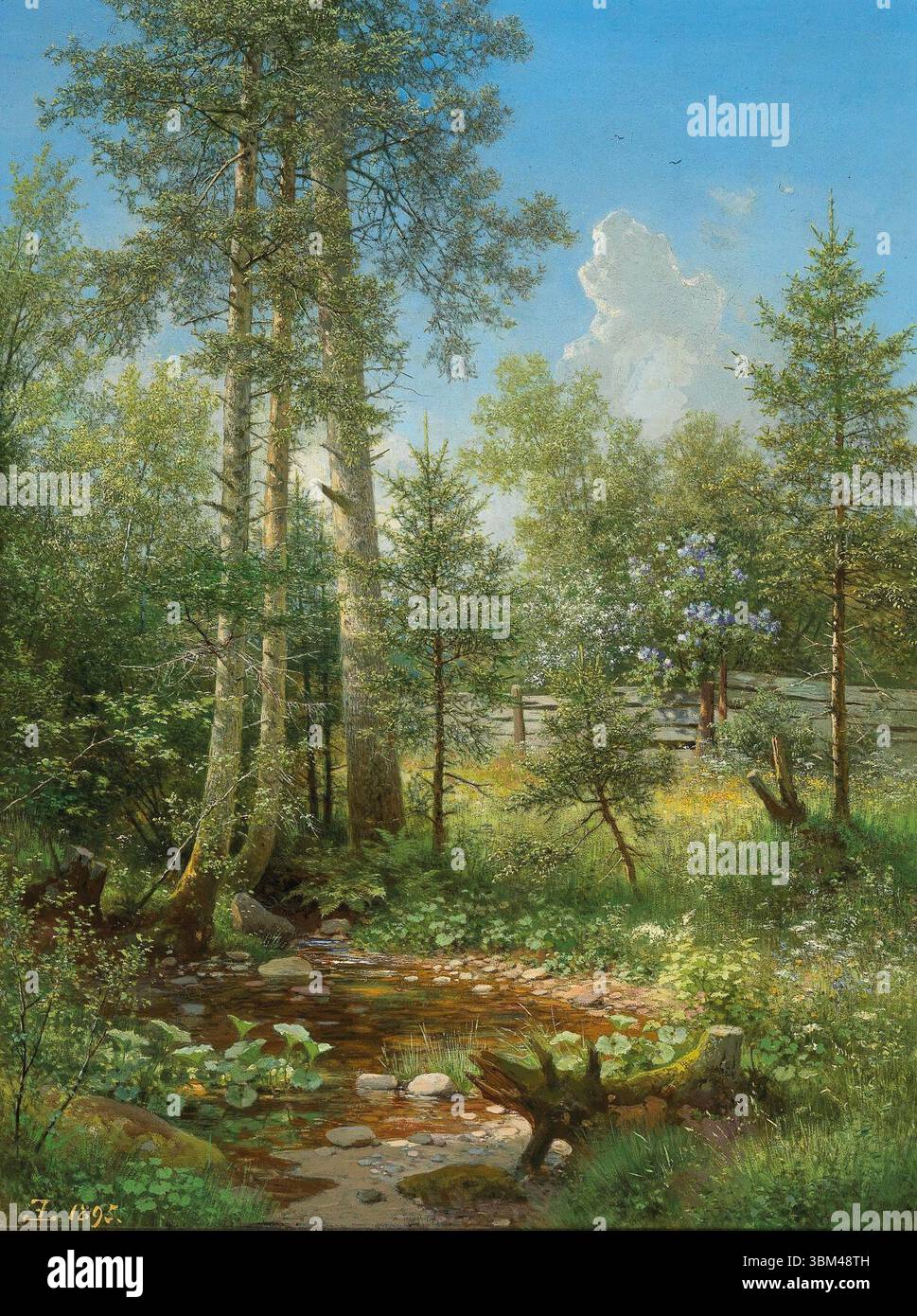 Eduard Leonhardi - Am Bächlein in der Maienzeit (1895 Stock Photo - Alamy