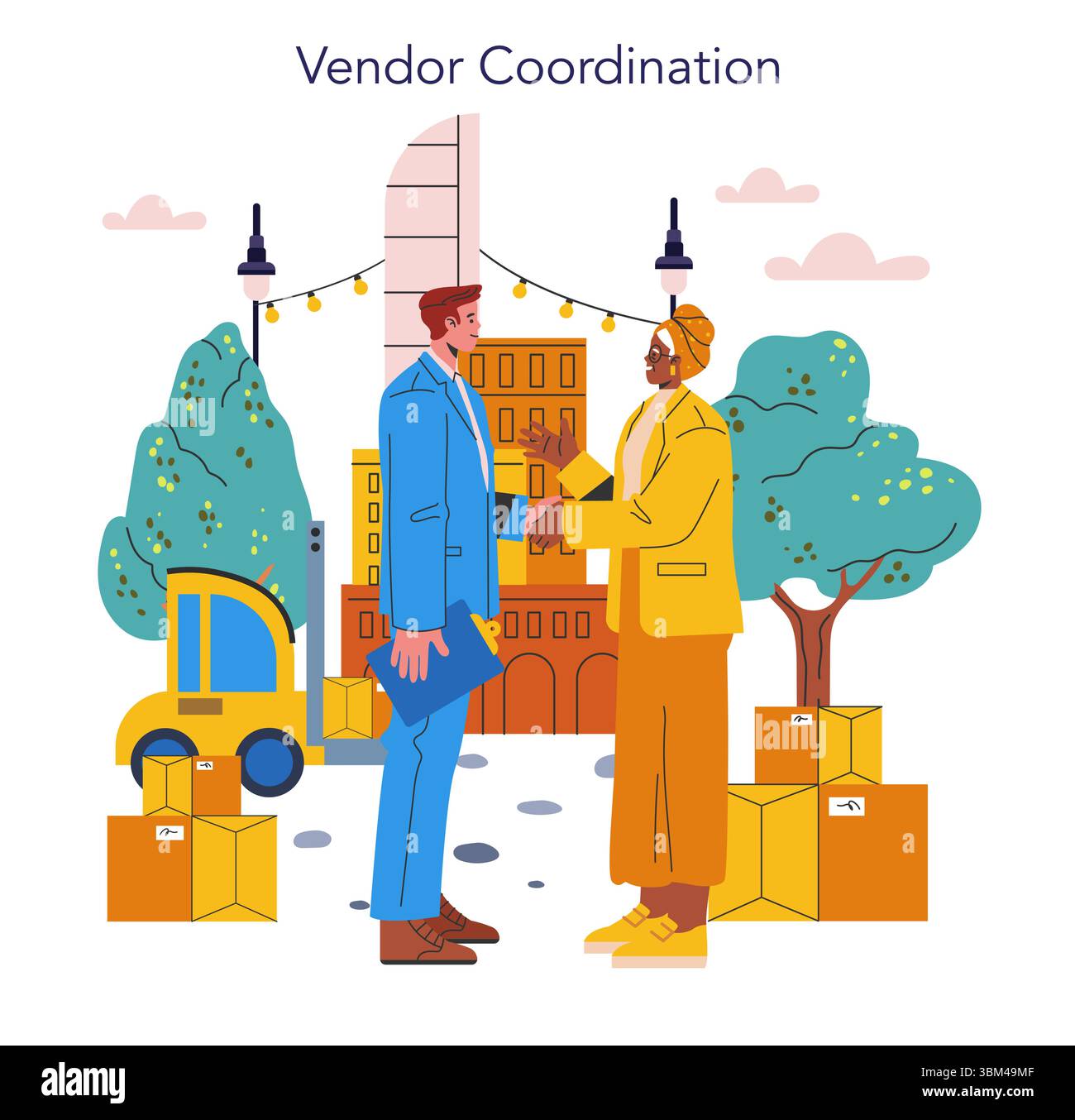 Vendor coordination Stock Vector Images - Alamy