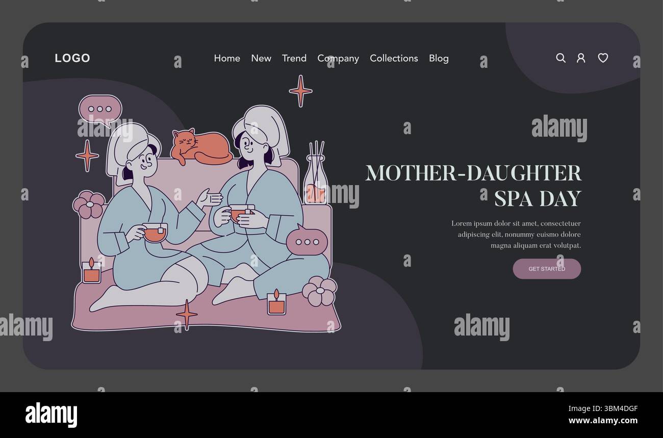Mother-daughter spa day illustration. Celebrating relaxation and ...