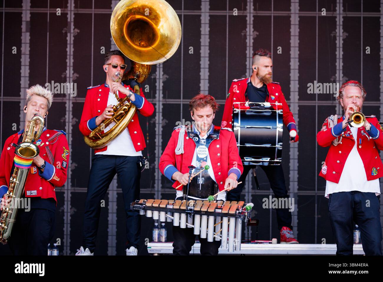 Oslo, Norway. 21st, June 2025. The German techno marching band Meute ...