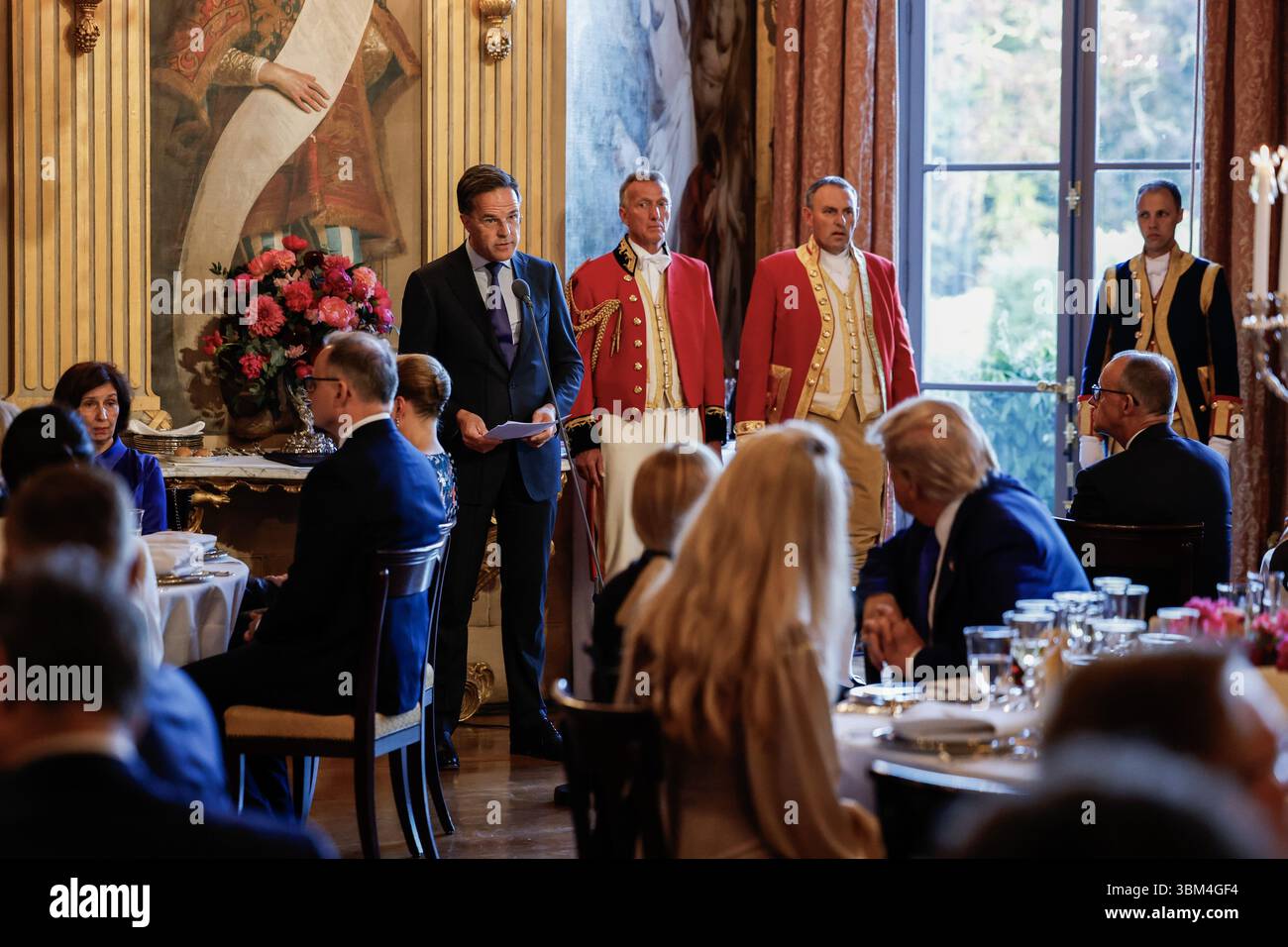 DEN HAAG - NATO chief Mark Rutte speaks ahead of a dinner with heads of ...