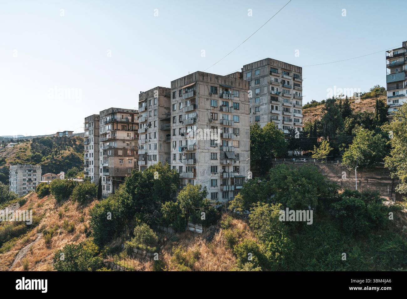 Photographs showcasing old concrete panel apartment buildings from the ...
