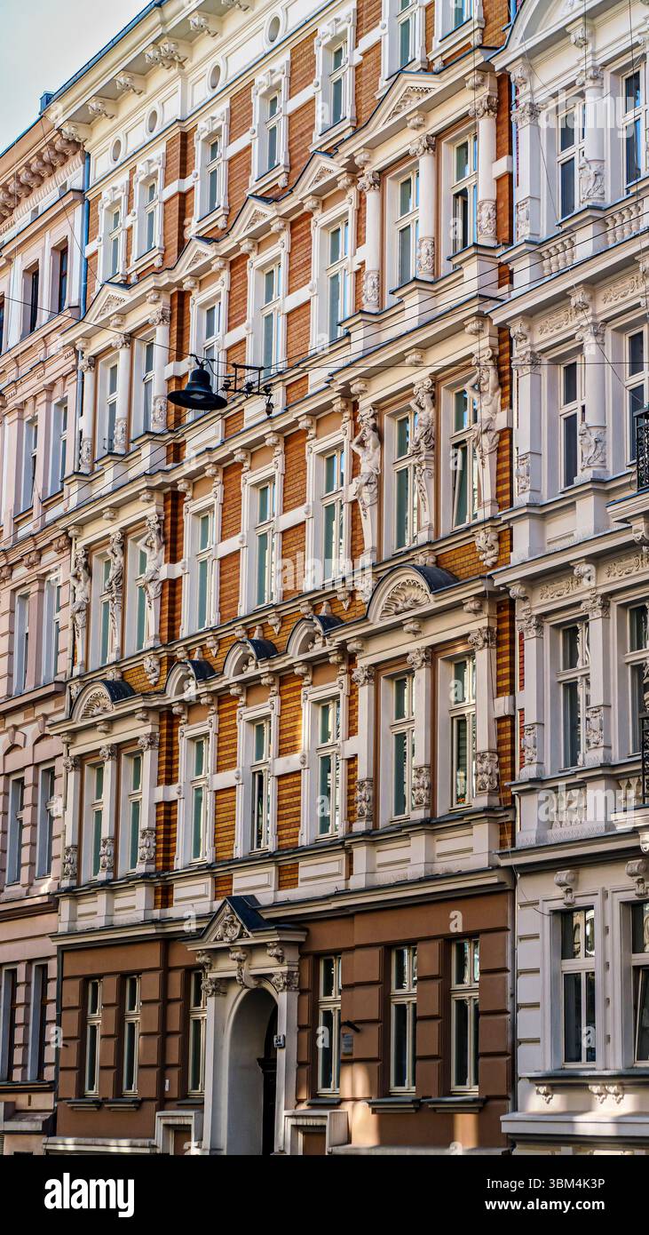 Historic row of colorful European buildings showcasing ornate ...