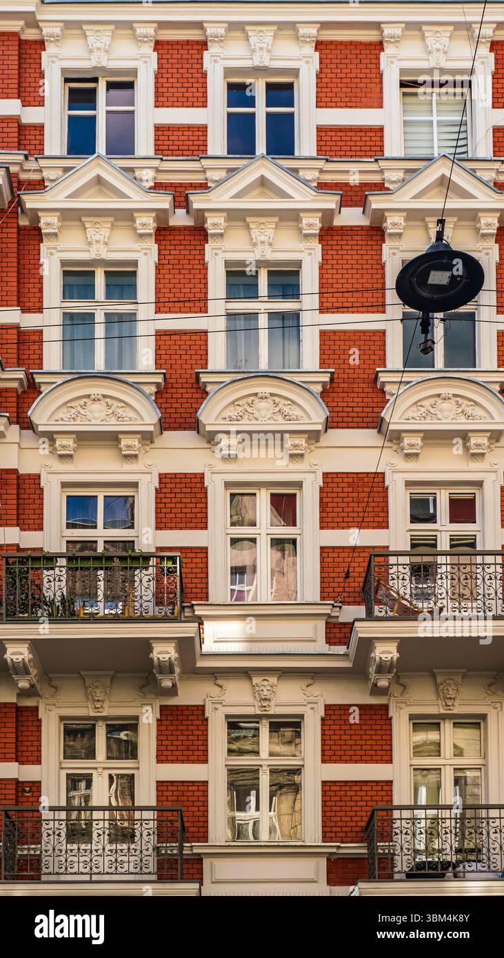 Historic row of colorful European buildings showcasing ornate ...
