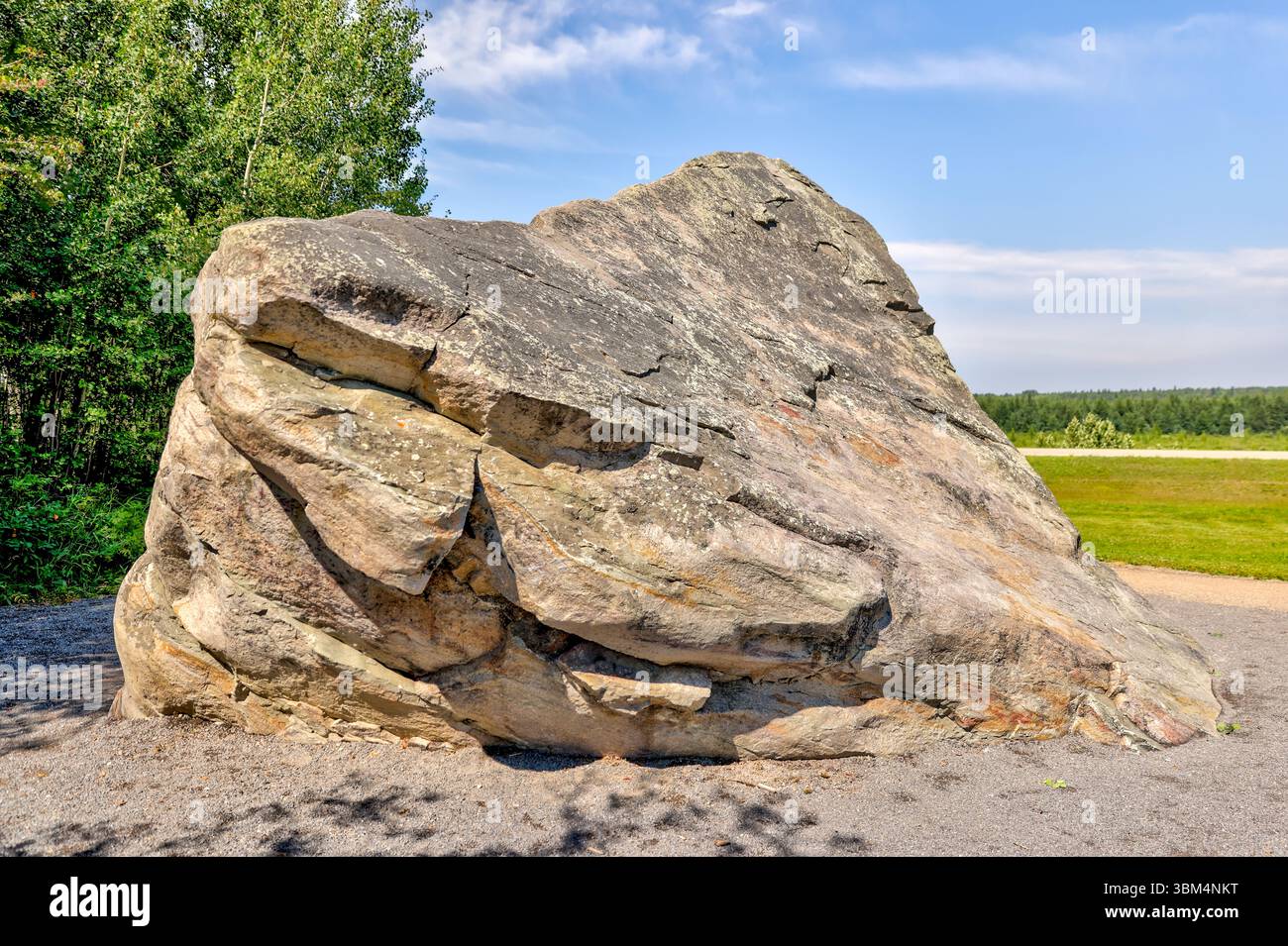 Rocky Mountain House, Alberta - July 21, 2021: The "Big Rock" in Rocky Mountain House Alberta ...