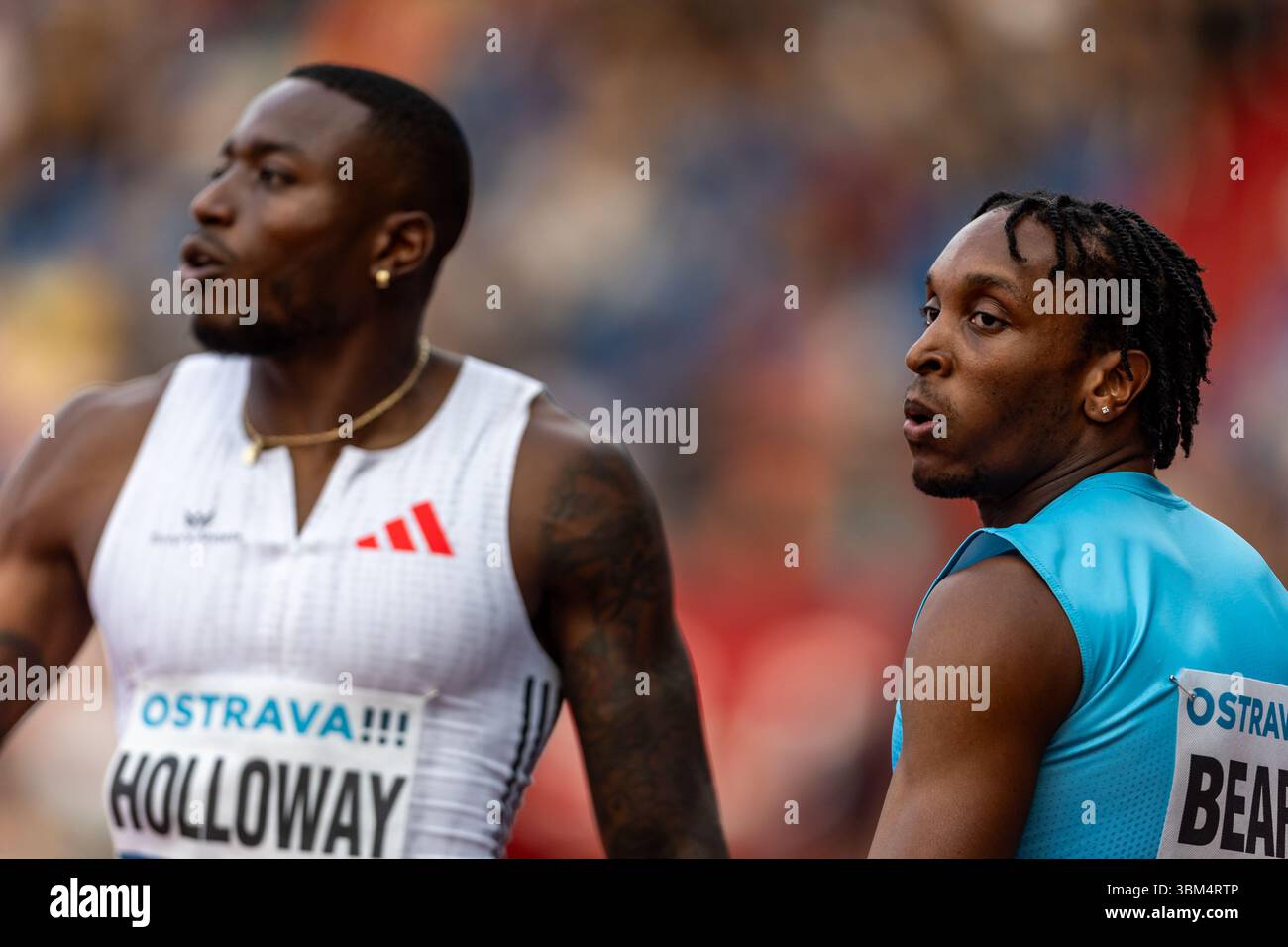 Ostrava, Czech Republic. 24th June, 2025. L-R Grant Holloway from USA ...