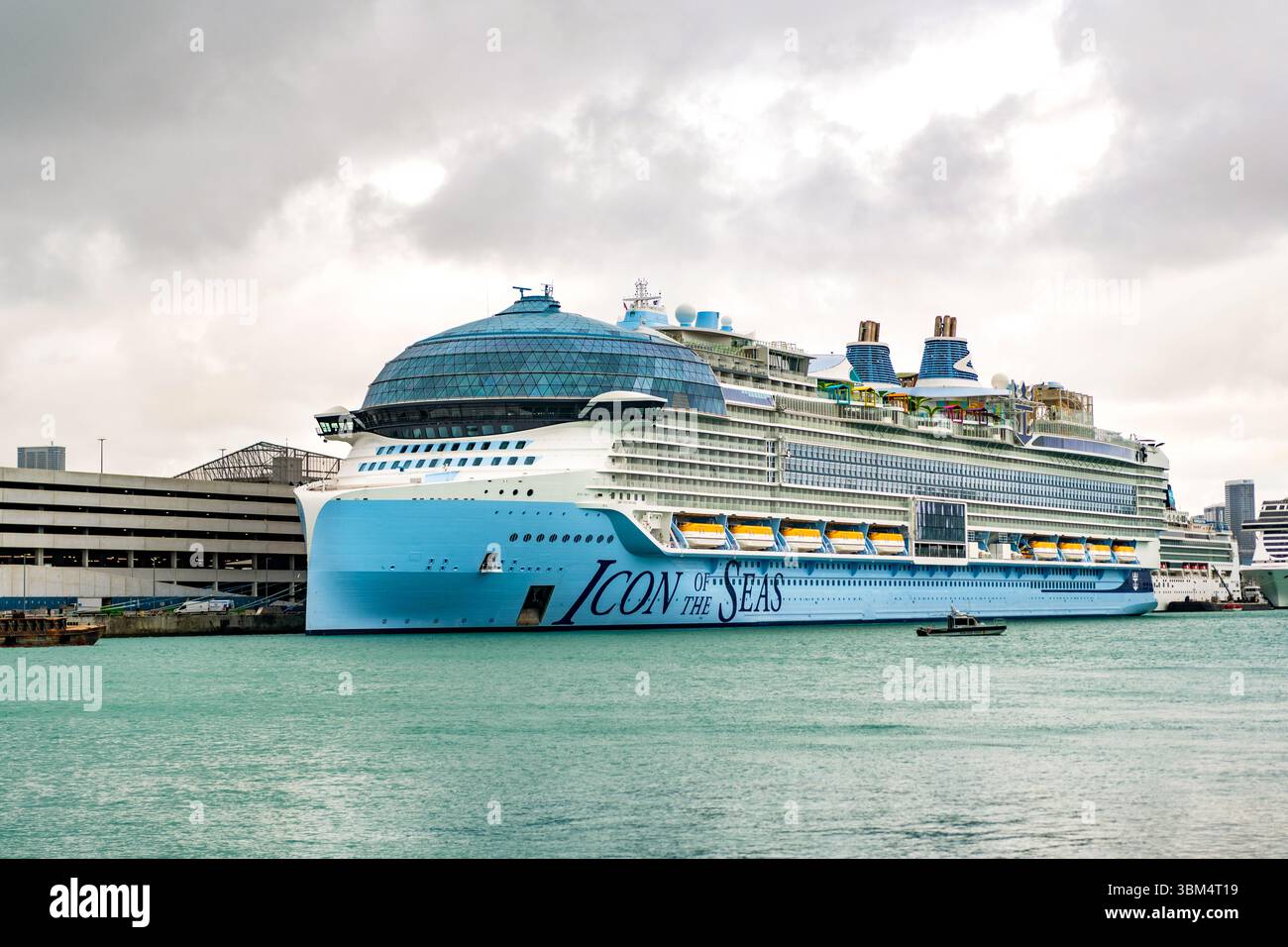 Miami, Florida, USA - December 14, 2024: Cruise ship tour. Ship leaving ...