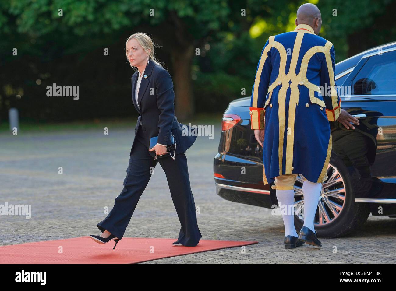 Italy's Prime Minister Giorgia Meloni arrives for a formal dinner at ...