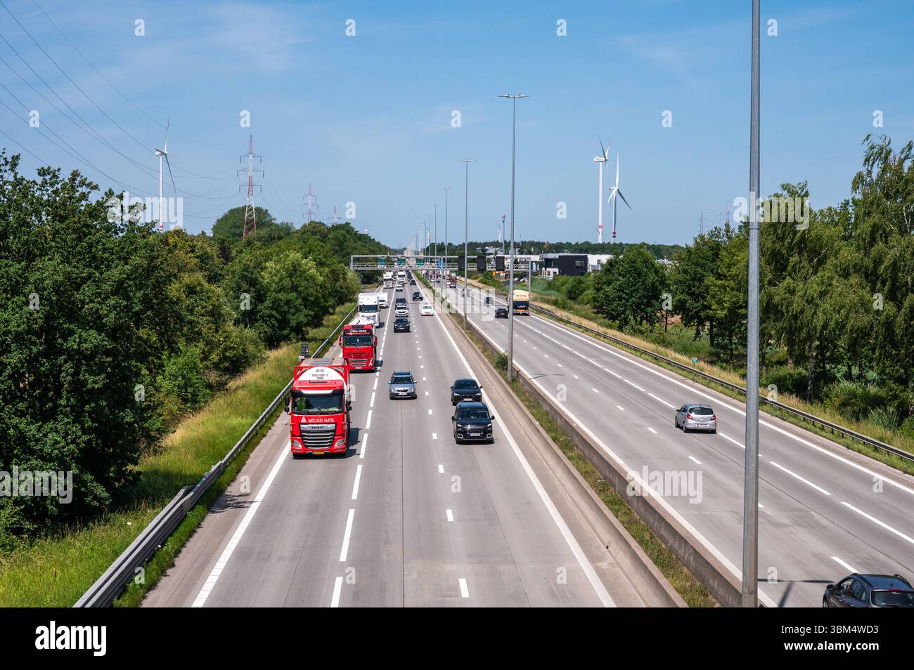 E 313 highway, bridge view in Beringen, Limburg, Belgium 20 June 2025 ...